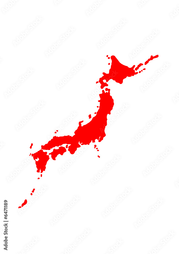 Japan Landkarte Umriss Stock Vector | Adobe Stock