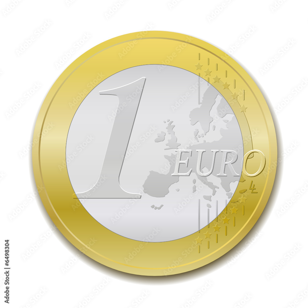 1 Euro coin, realist vector illustration Stock Vector | Adobe Stock