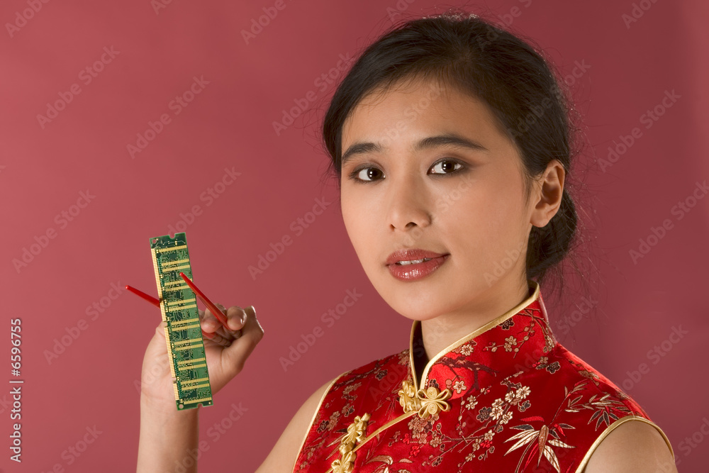 Asian hi-tech girl Stock Photo | Adobe Stock
