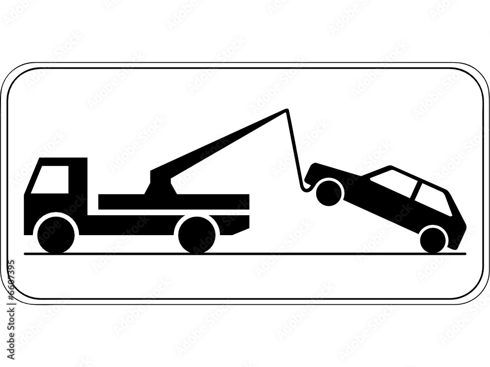 Abschleppen - Schild Stock Vector | Adobe Stock