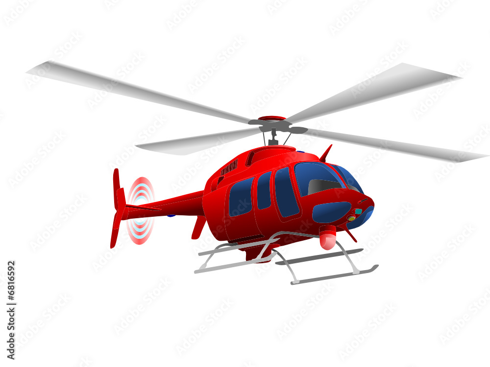 vector - red helicopter flying up Stock Vector | Adobe Stock