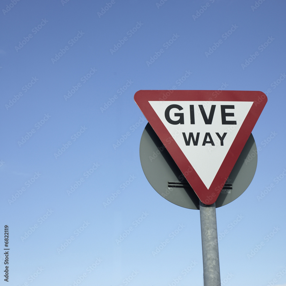Give way sign Stock Photo | Adobe Stock