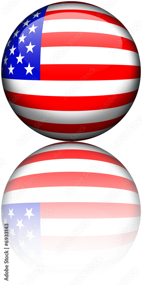 Drapeau USA sphere effet miroir Stock Photo | Adobe Stock