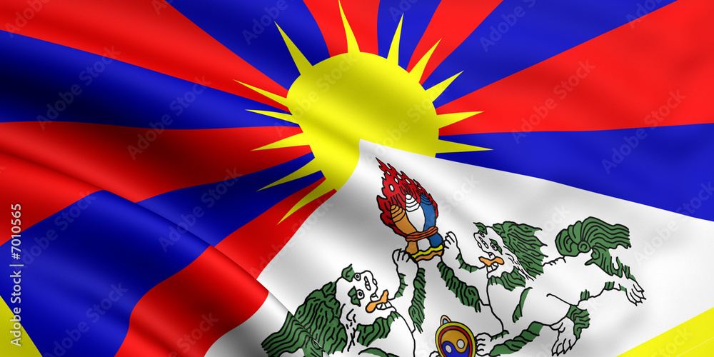 Flag Of Tibet Stock Illustration | Adobe Stock