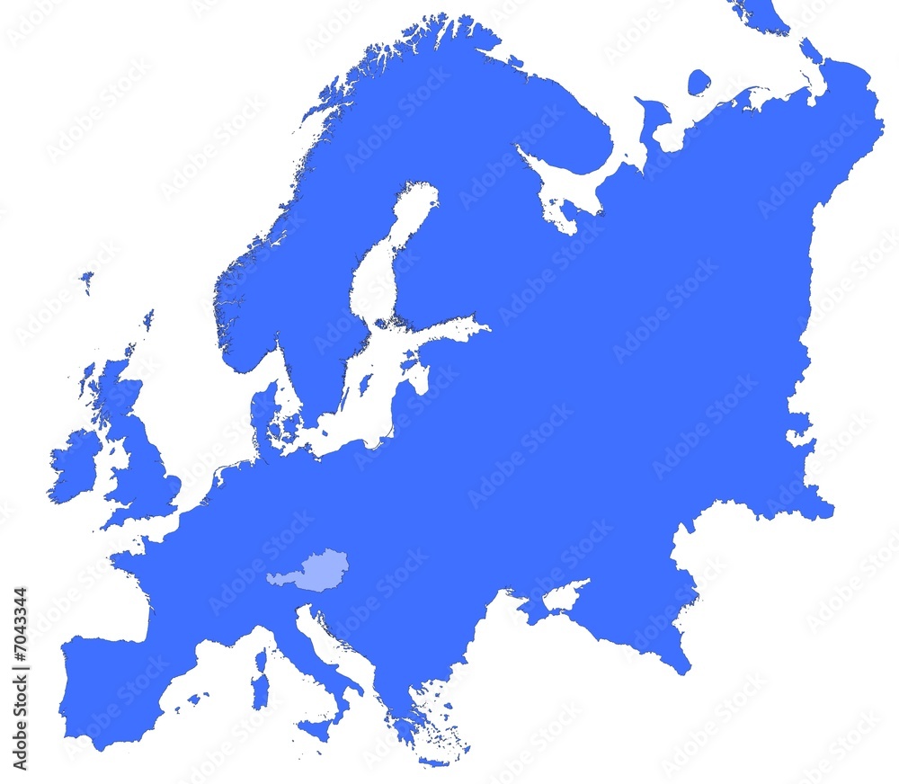 Austria location in Europe map. Mercator Projection. Stock Illustration ...