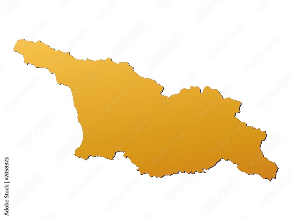 Georgia map filled with orange gradient. Mercator projection. Stock ...