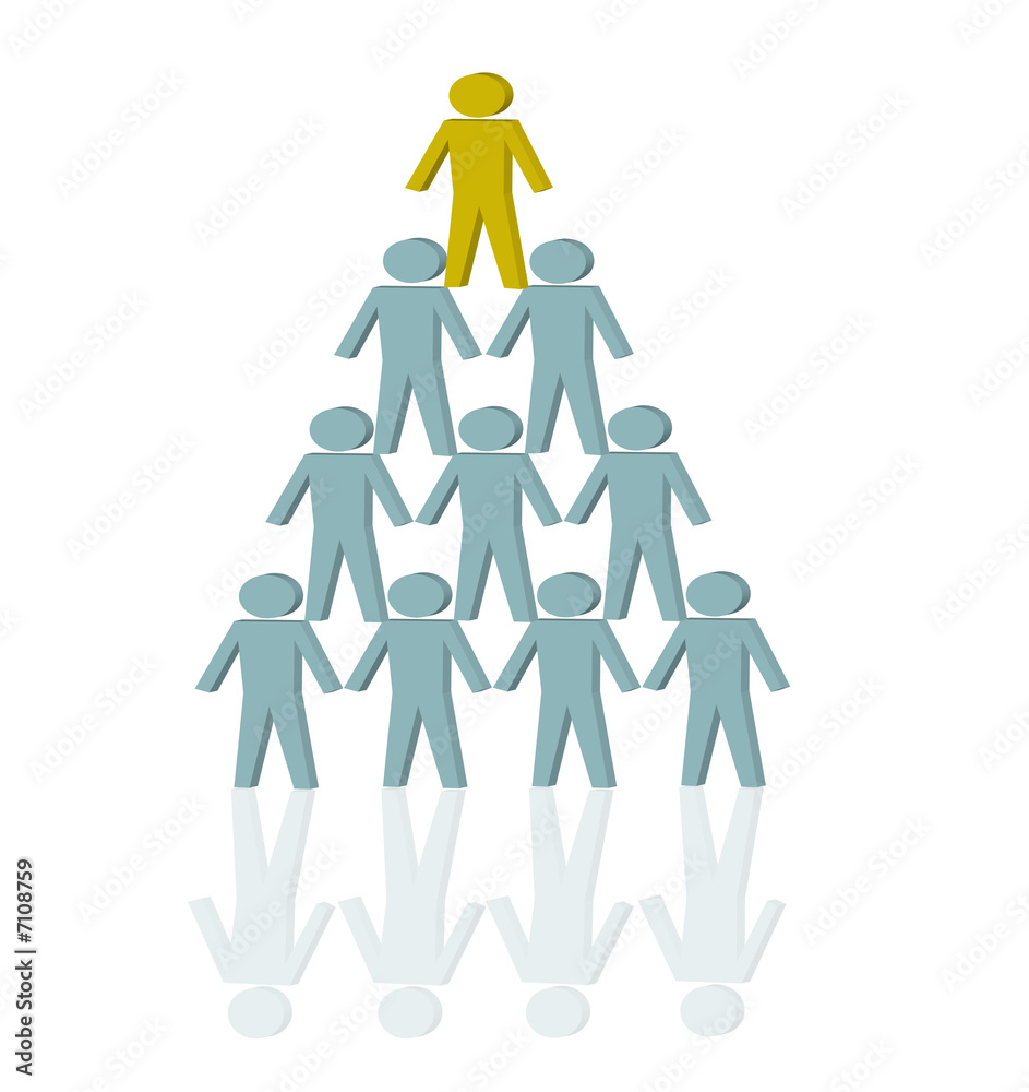 Pyramid made from men Stock Illustration | Adobe Stock