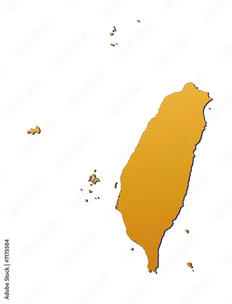 Taiwan map filled with orange gradient. Mercator projection. Stock ...