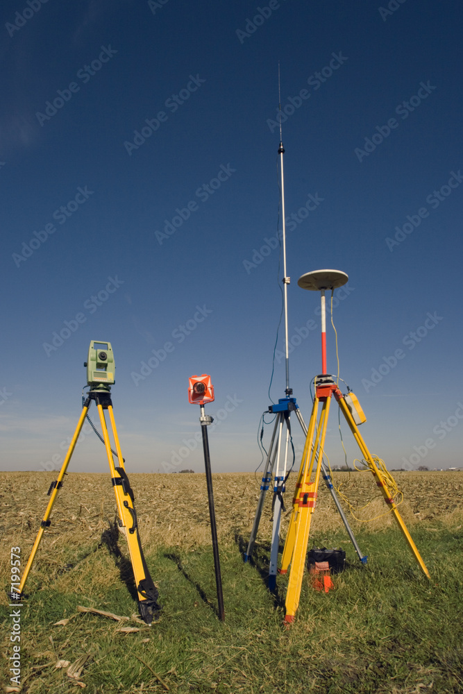 GPS unit, Total station and Prism Stock Photo | Adobe Stock