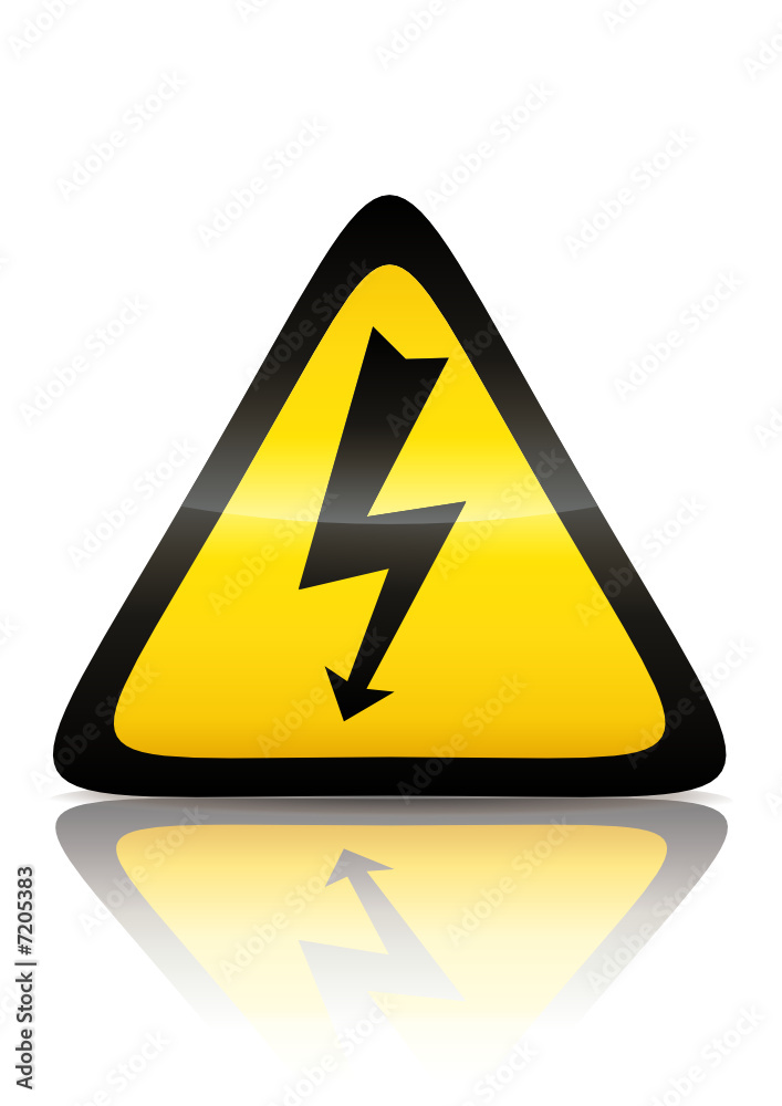 Symbole de danger électrique (reflet métal) Stock Vector | Adobe Stock