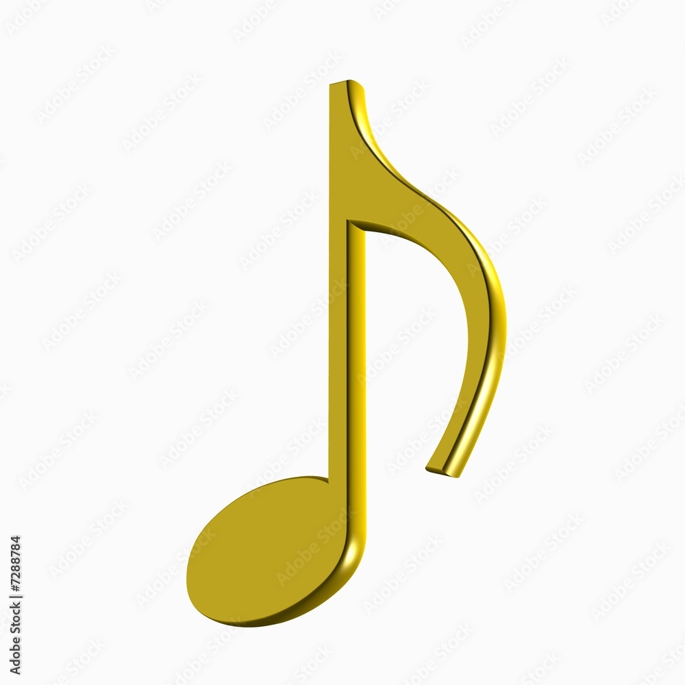 ein achtelnote in gold Stock-Illustration | Adobe Stock