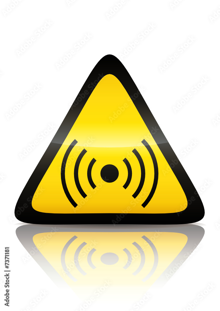 Symbole de danger champ électromagnétique (reflet métal) Stock Vector ...