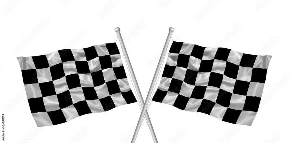 Crossed Checkered Flags Stock Illustration | Adobe Stock