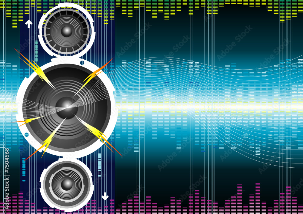 Audio speaker wave background, illustration with layers file Stock ...
