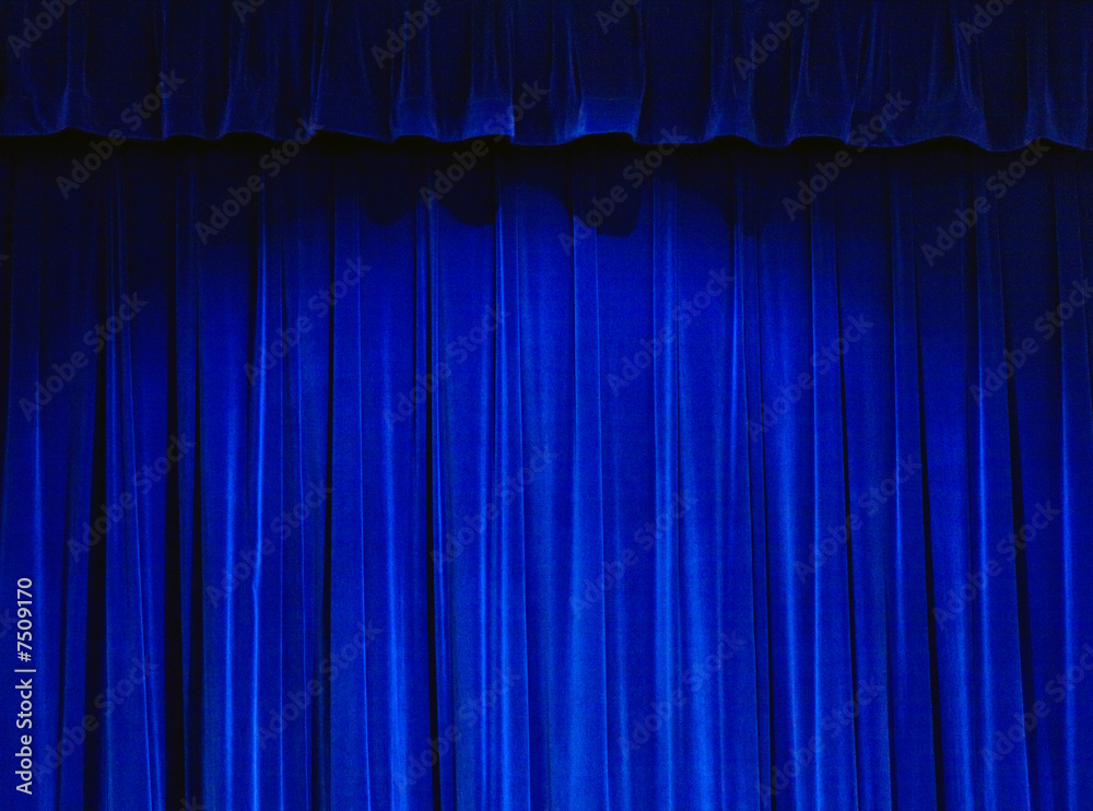 Blue Theater Curtain Stock Photo | Adobe Stock