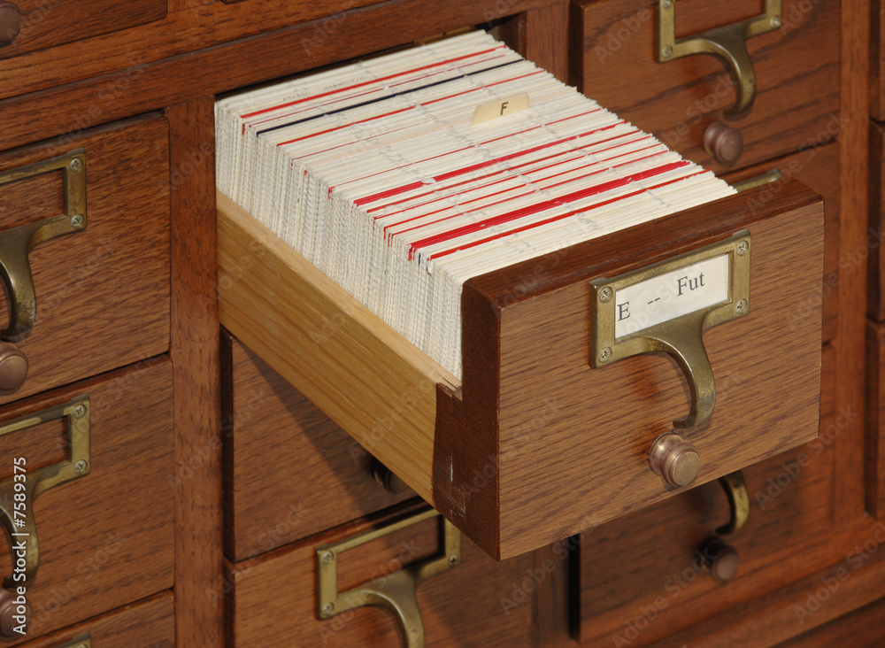 Card Catalog File Drawer Stock Photo | Adobe Stock