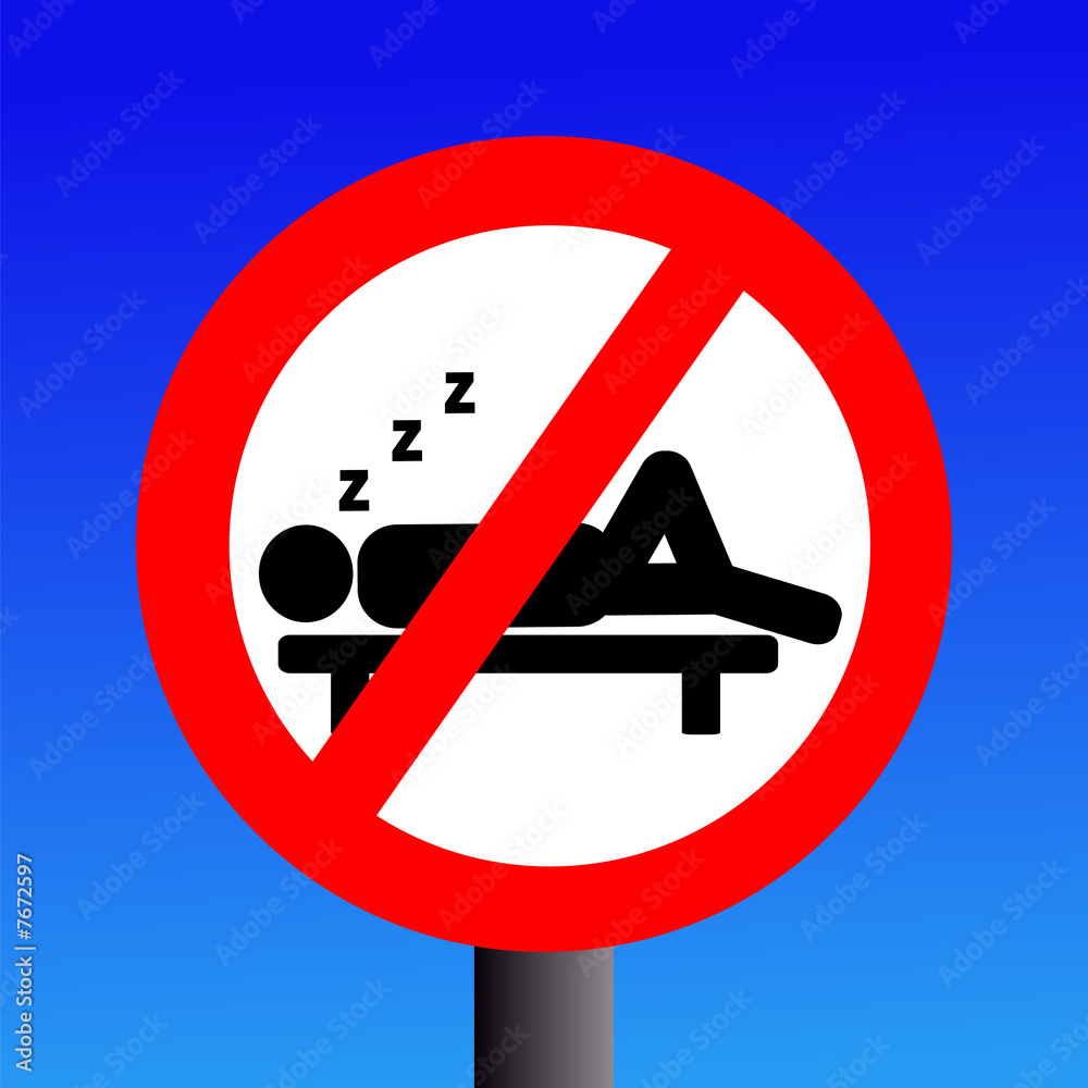 No sleeping sign Stock Illustration | Adobe Stock