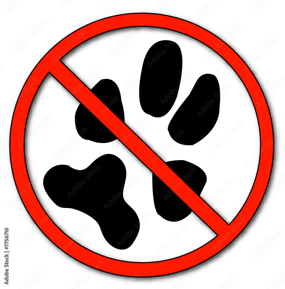 paw print with not allowed symbol - no pets allowed Stock Illustration ...