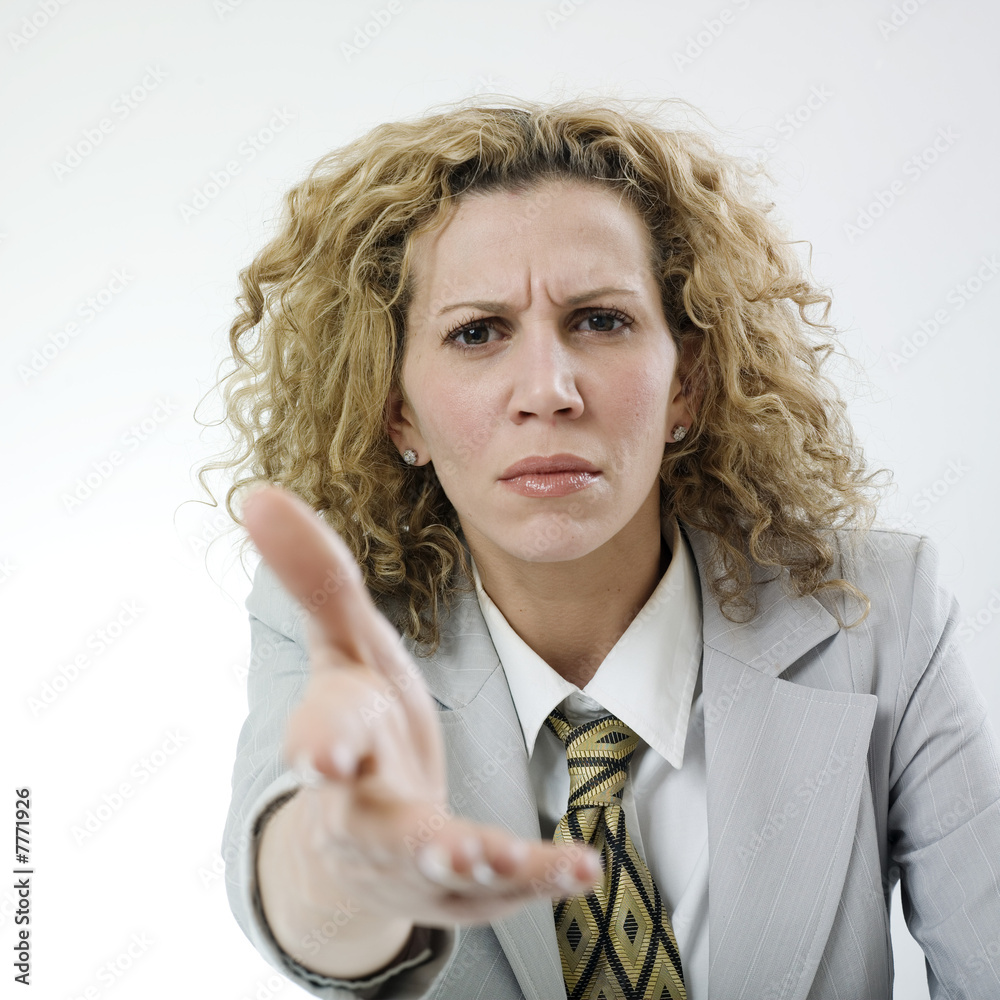 Frowning businesswoman Stock Photo | Adobe Stock