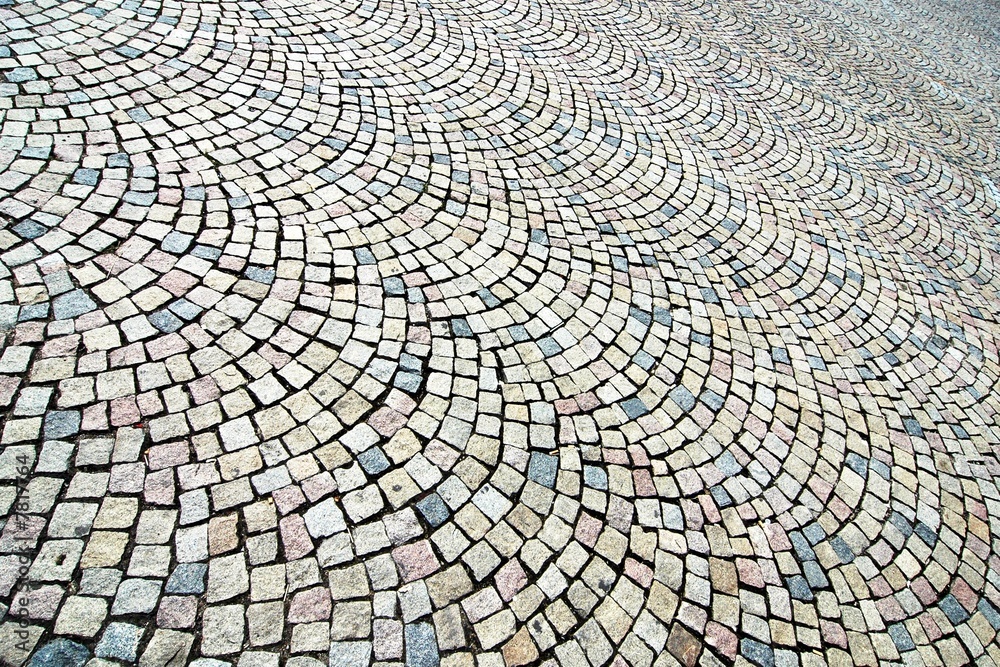 stone block paving with different colors of stones Stock Photo | Adobe ...