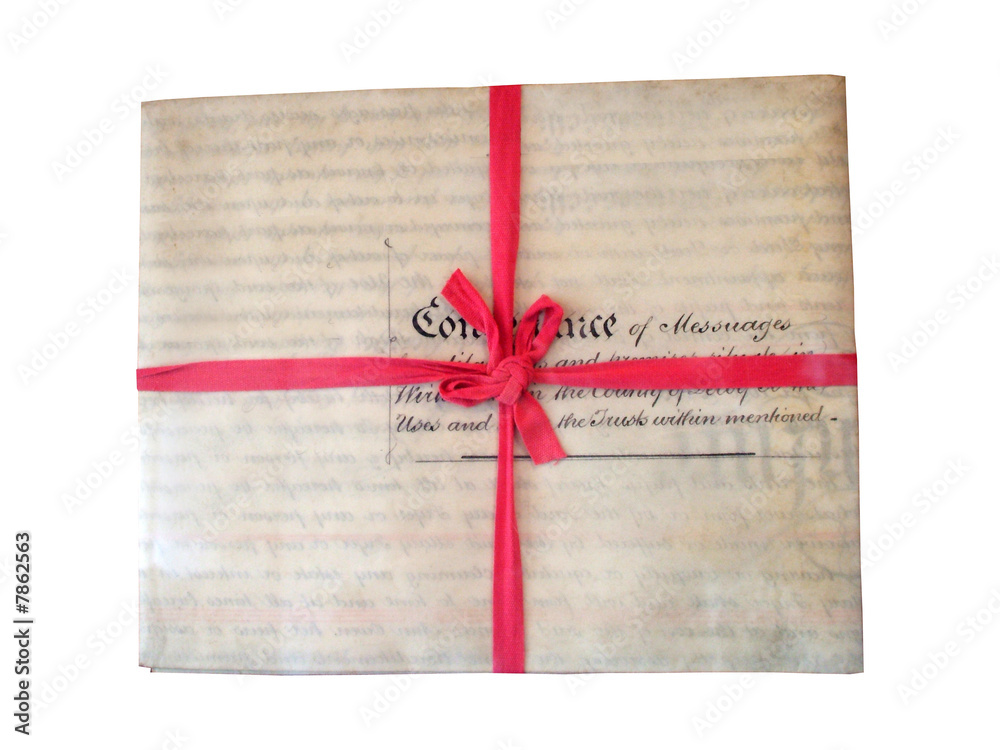 A Traditional Red Tape Legal Document. Stock Photo | Adobe Stock