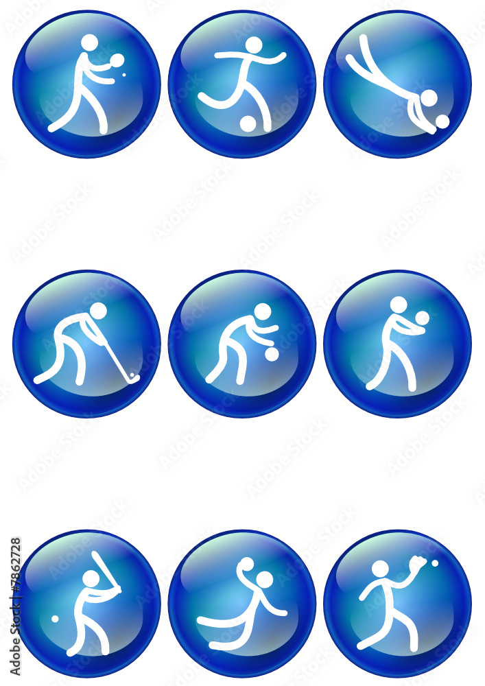 Pictogrammes des jeux olympiques d'été boule bleu(partie 3) Stock ...