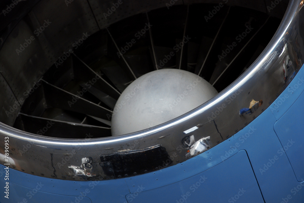 Jet Engine Turbine-Blue Casing Stock Photo | Adobe Stock