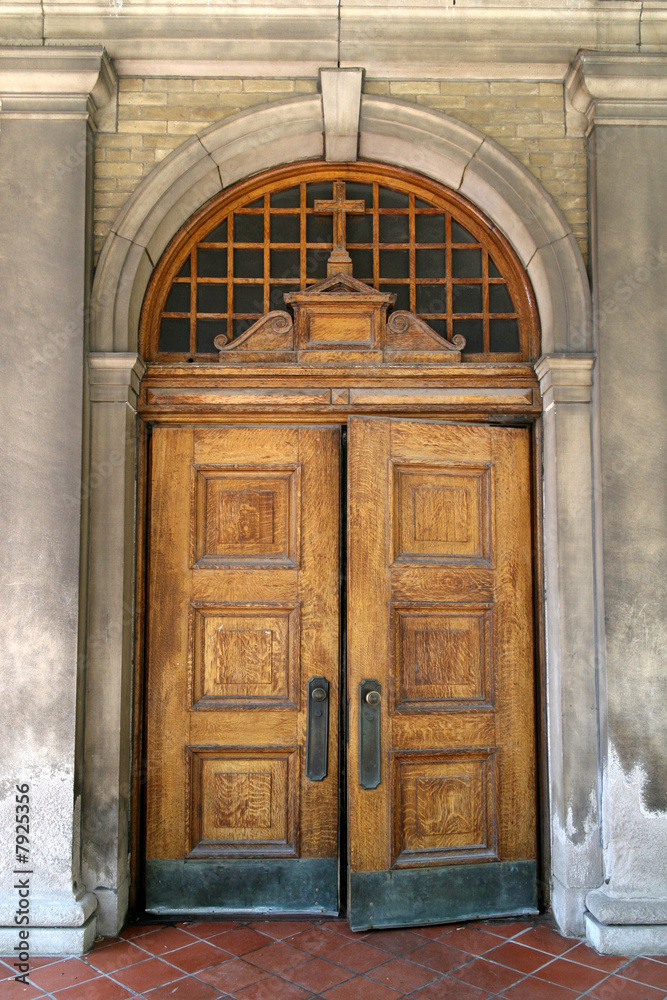 Old Wooden Church Door