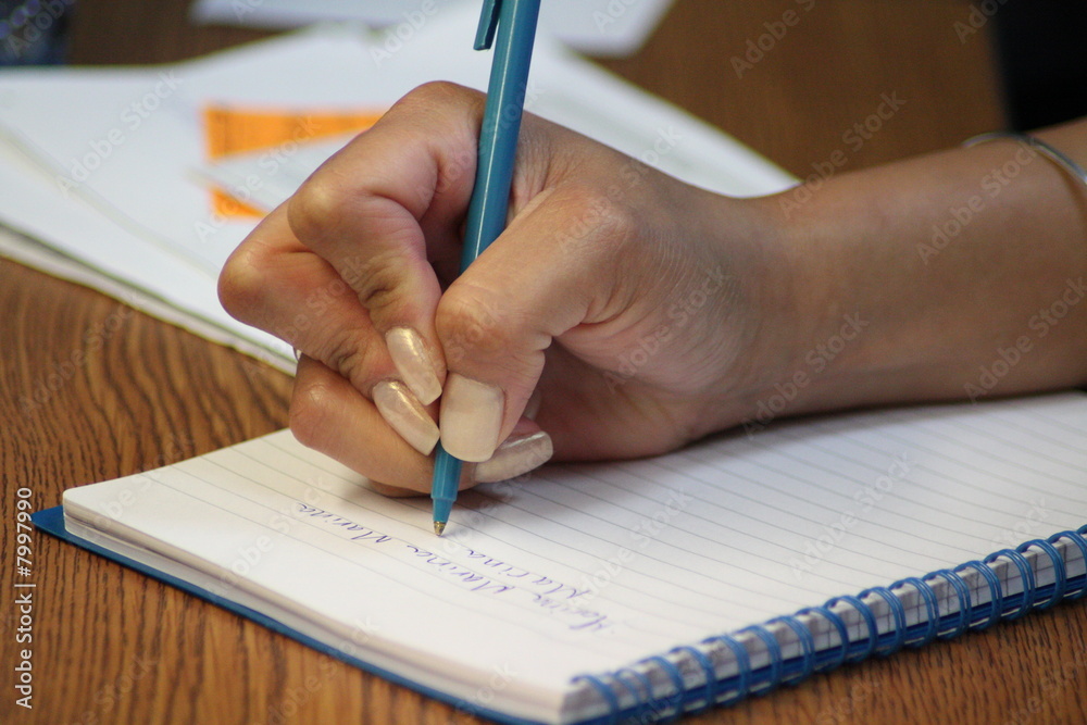 hand writing Stock Photo | Adobe Stock