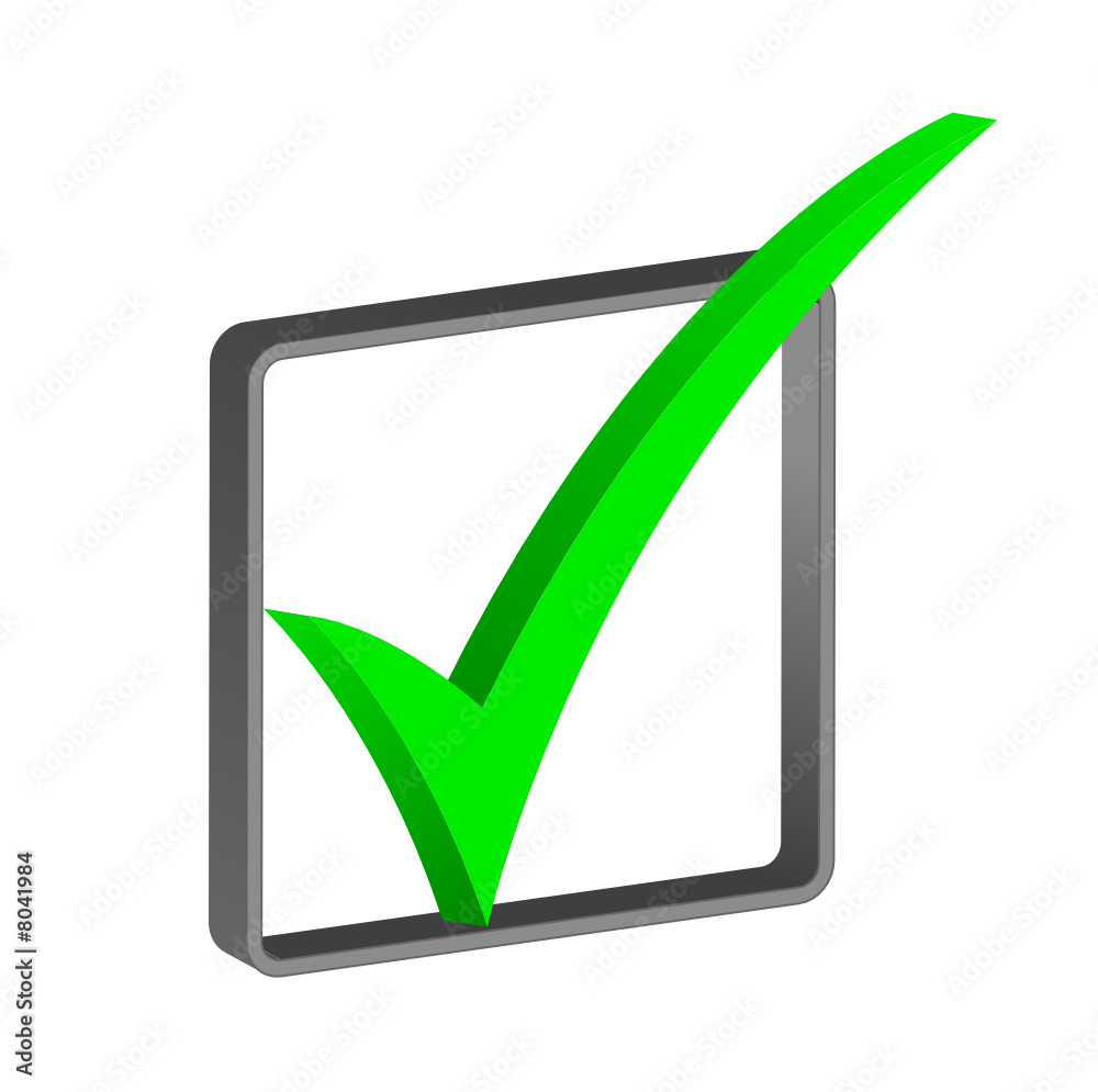 3D Ticked Box Stock ベクター | Adobe Stock