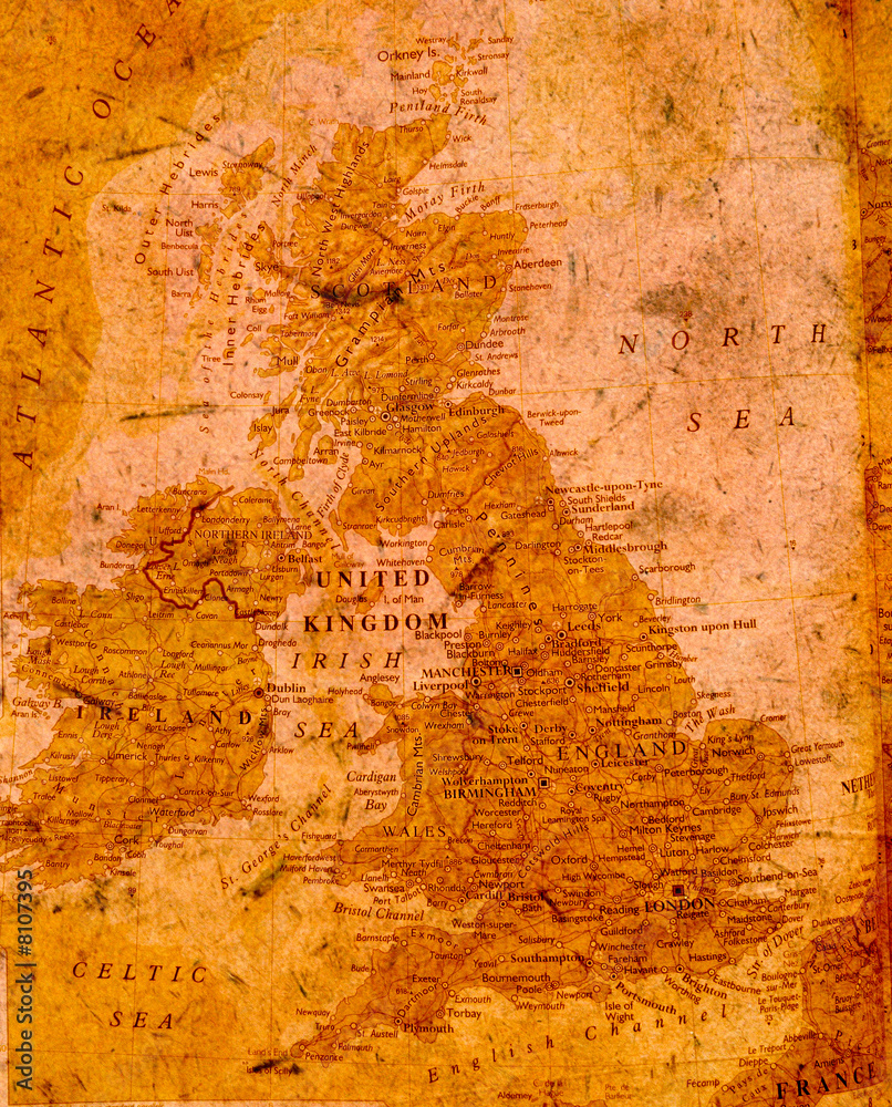 old map UK Stock Photo | Adobe Stock