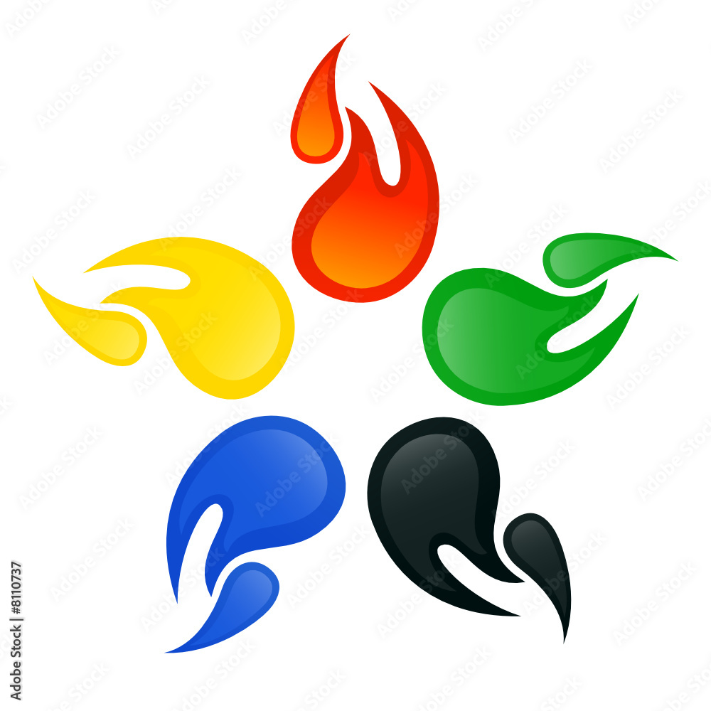 Olympic signs with the colors of the five continents. Stock Vector ...