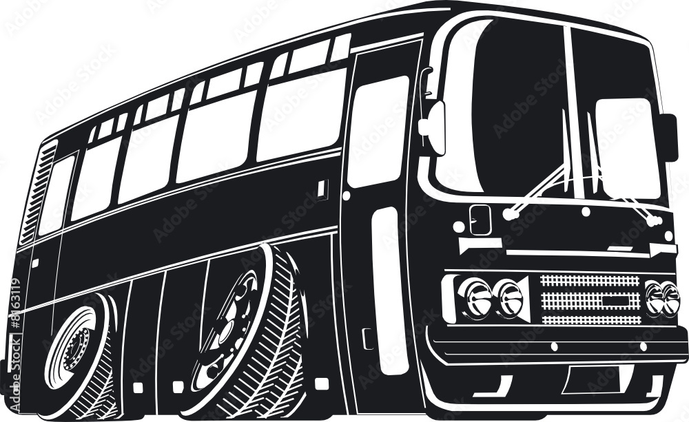 Vector cartoon tourist bus silhouette Stock Vector | Adobe Stock Vector cartoon tourist bus silhouette Stock Vector | Adobe Stock