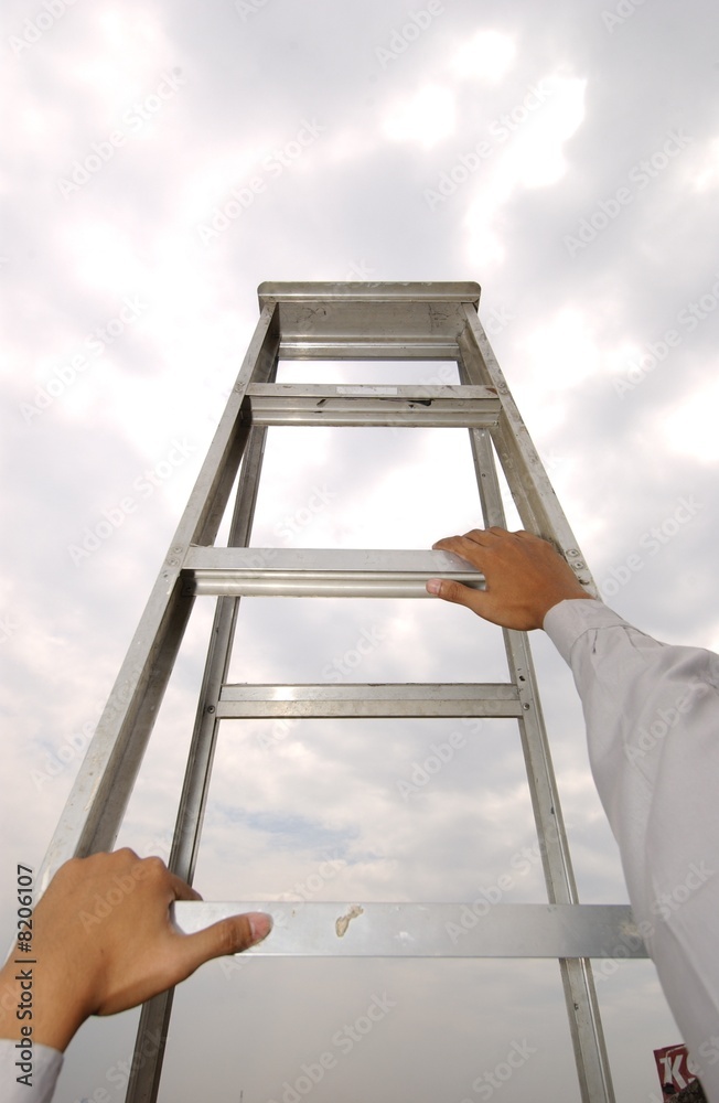 hand and ledder Stock Photo | Adobe Stock