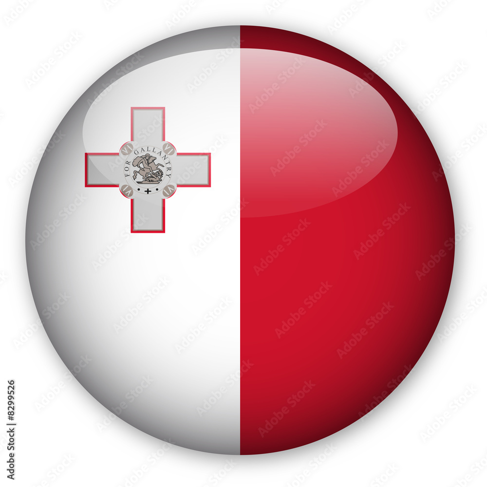 Malta flag button Stock Illustration | Adobe Stock