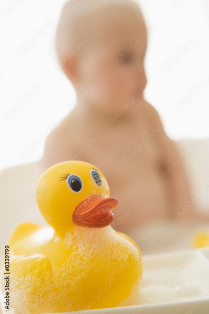 Baby in bubble bath Stock Photo | Adobe Stock