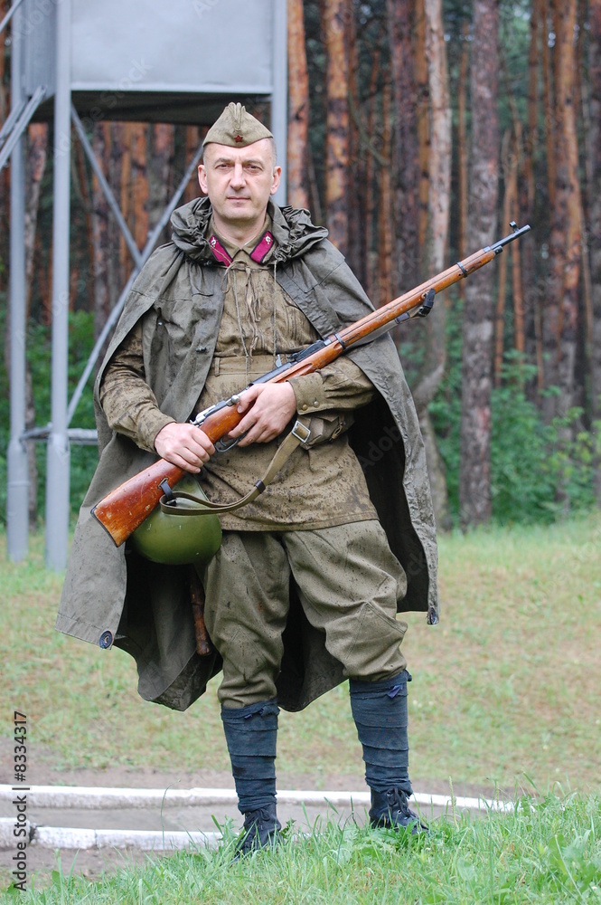 Soviet soldier. WW2 reenacting Stock Photo | Adobe Stock