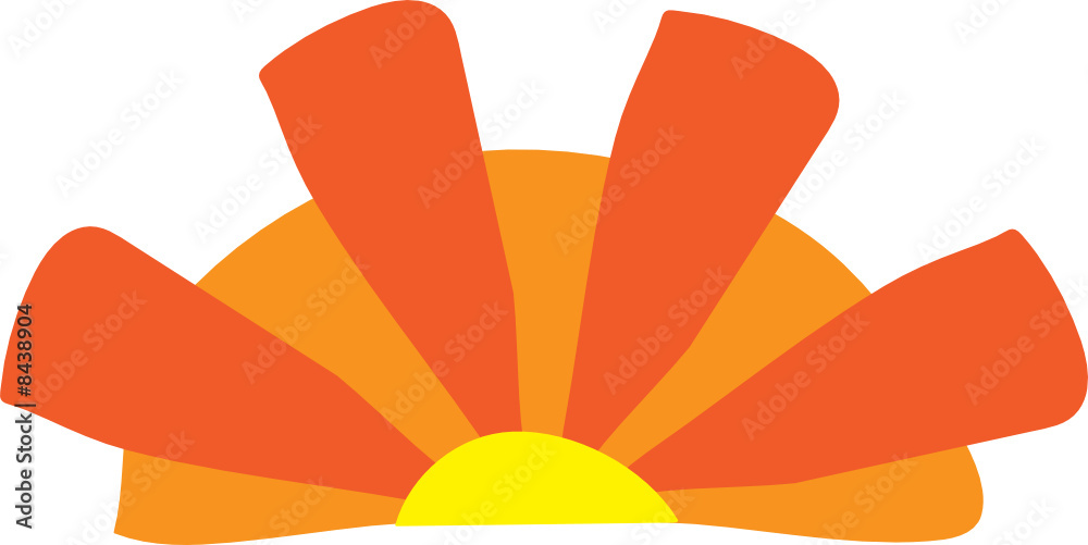 Rising cartoon vector sun Stock Vector | Adobe Stock