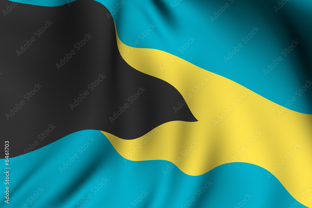 Rendered Bahamian Flag Stock Illustration | Adobe Stock
