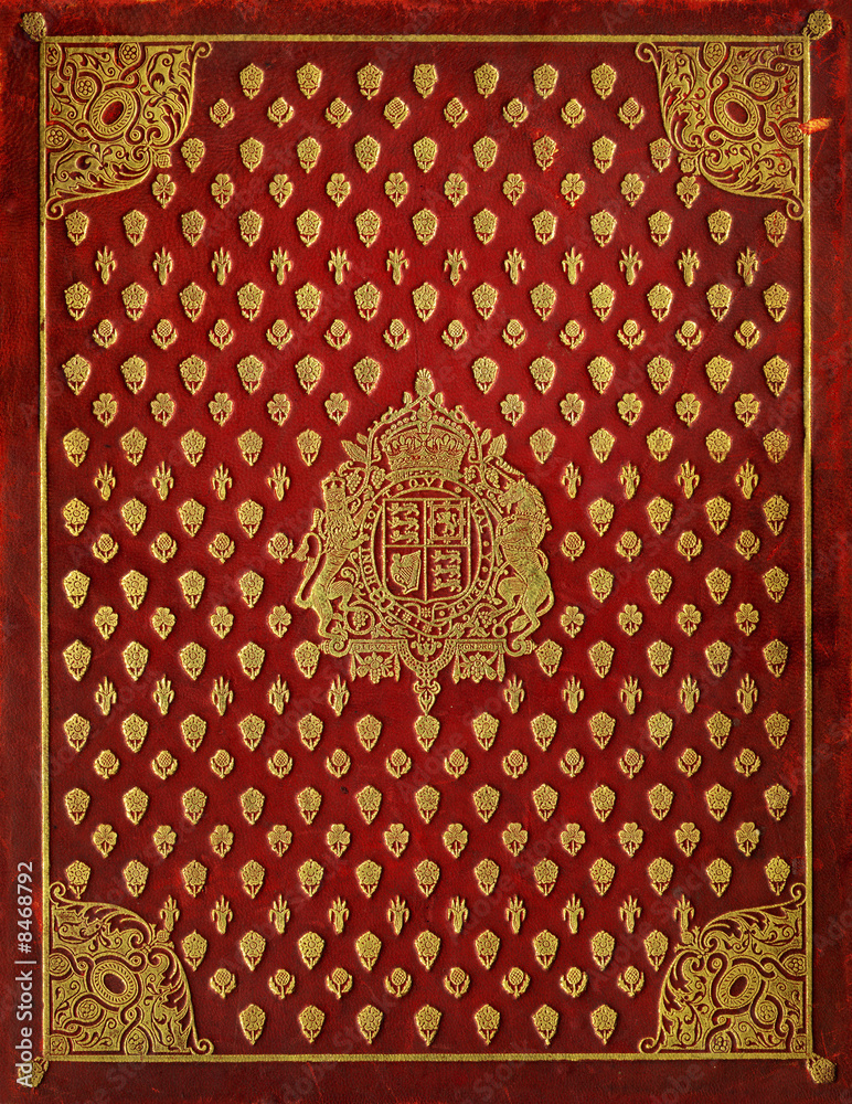 Old leather book cover with royal symbols Stock Photo | Adobe Stock