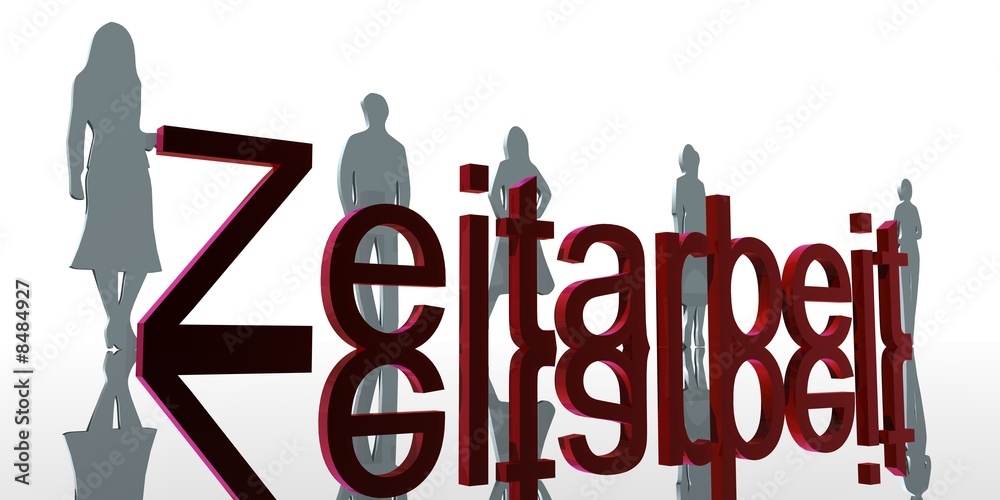 Logo Zeitarbeit, Menschen Silhouetten Stock Illustration | Adobe Stock