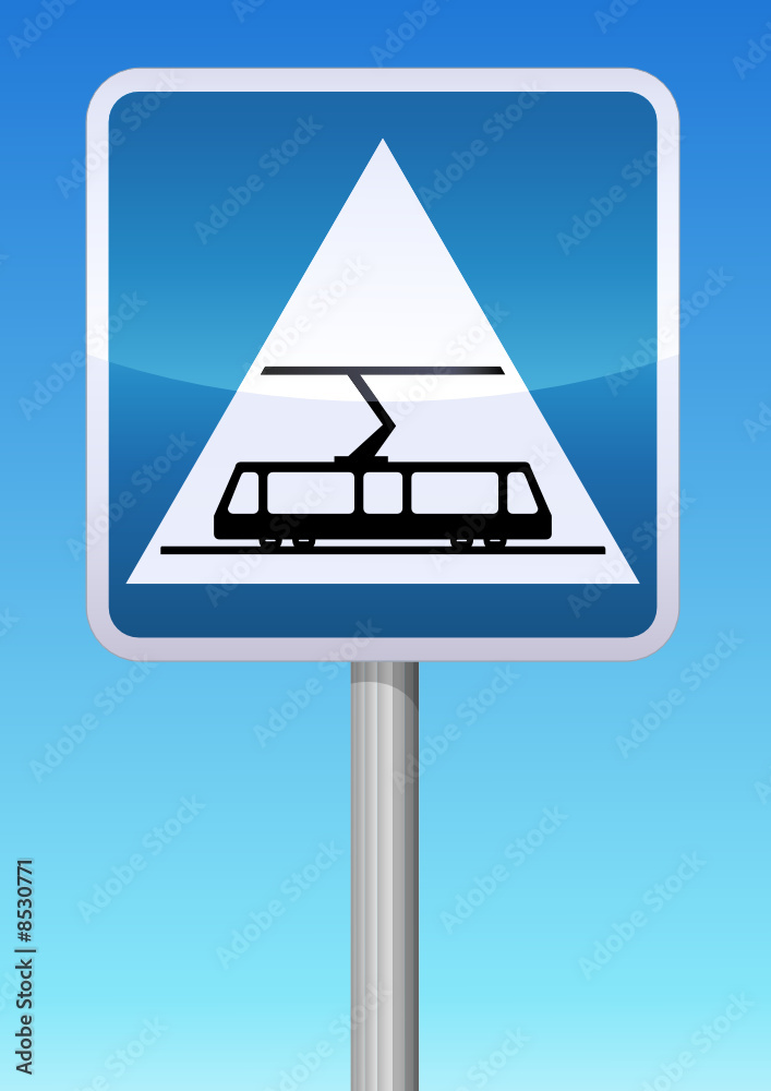 Vecteur Stock Panneau de signalisation tramway | Adobe Stock