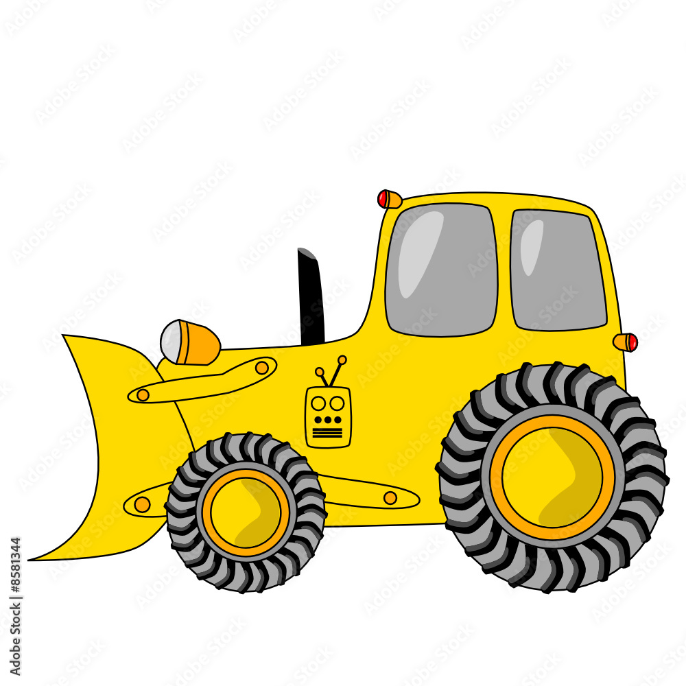 Cartoon bulldozer 1 Stock Vector | Adobe Stock