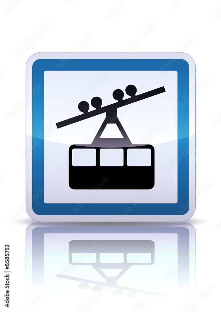 Panneau de signalisation téléphérique (reflet métal) Stock Vector ...