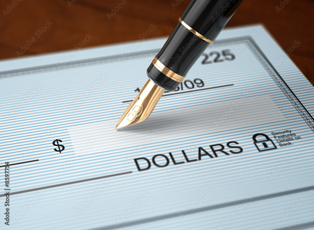 writing a check Stock Illustration | Adobe Stock