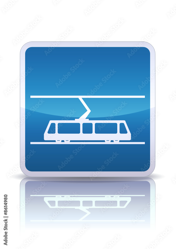 Panneau de signalisation station de tramway (reflet métal) Stock Vector ...