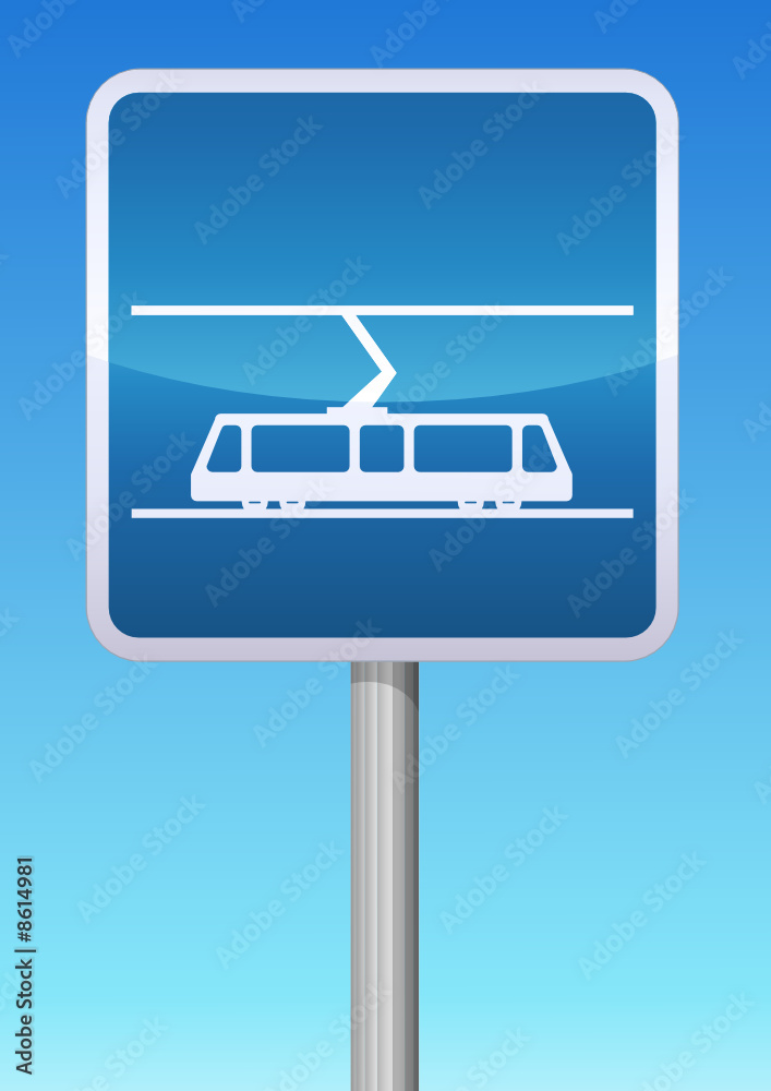 Panneau de signalisation station de tramway Stock Vector | Adobe Stock