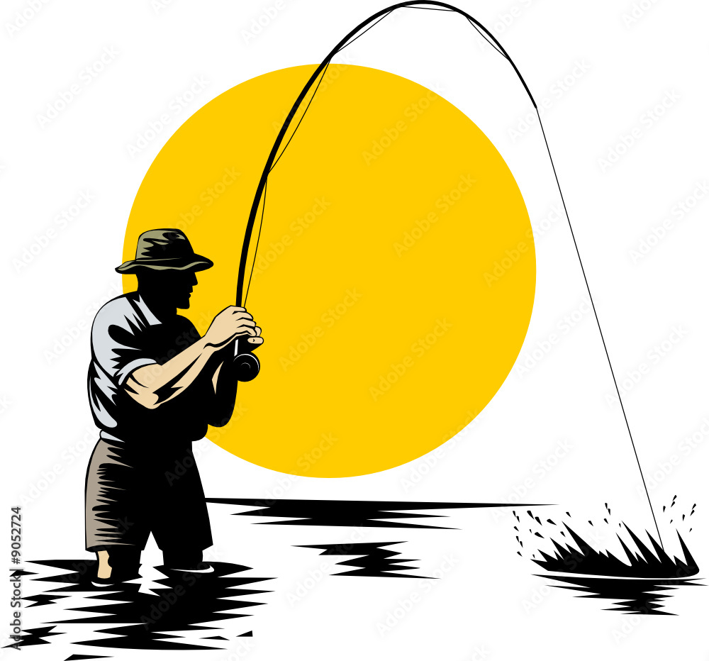 Fly fishing Stock Vector | Adobe Stock