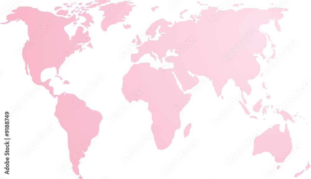Map of the world illustration, simple outline gradient colors Stock ...
