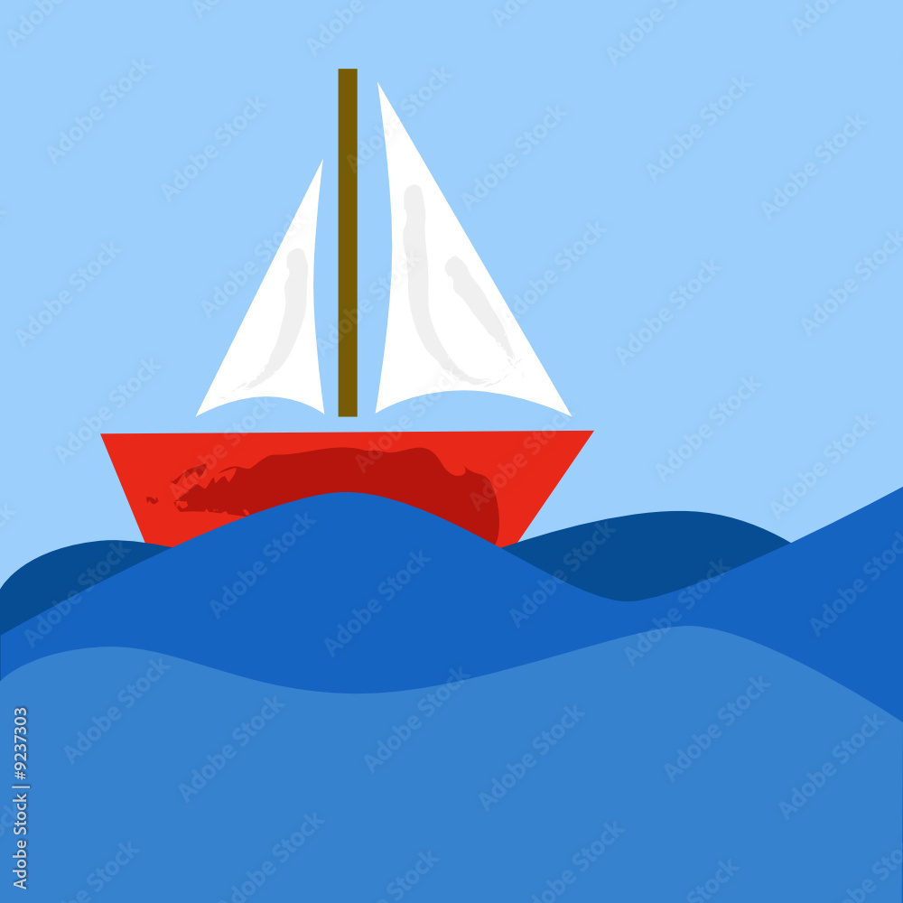 Cartoon boat Stock Vector | Adobe Stock
